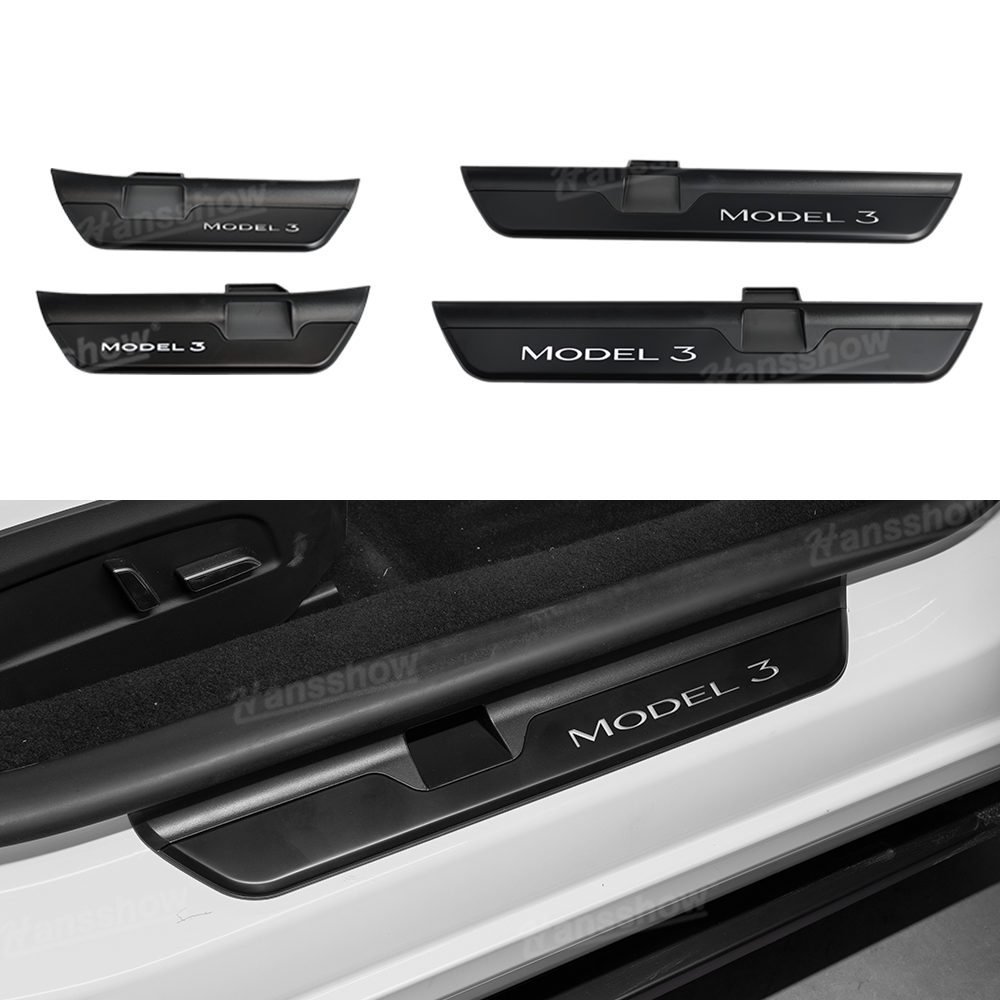 Tesla Model 3 Highland LED illuminated Door Sills With Model 3 Welcome ...