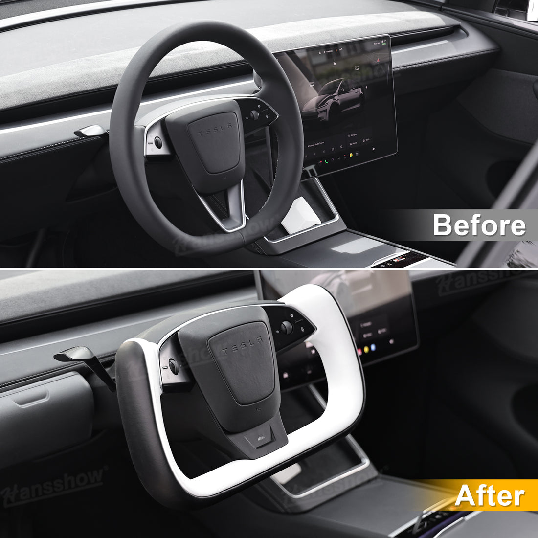 Model Y Juniper/3 Highland Nappa Leather Yoke Steering Wheel 2.0 Dual ...