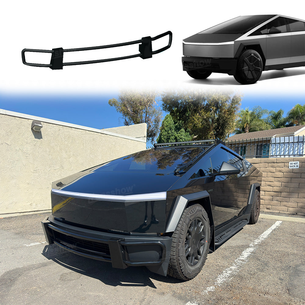 Tesla Cybertruck Front Bumper Bar Steel Guard-Q235 Front Bumper Black ...