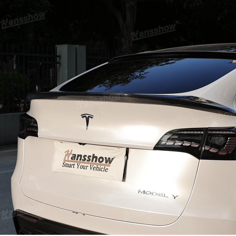 Model Y Real Carbon Fiber Glossy OEM-Style Rear Trunk Spoiler Wing ...