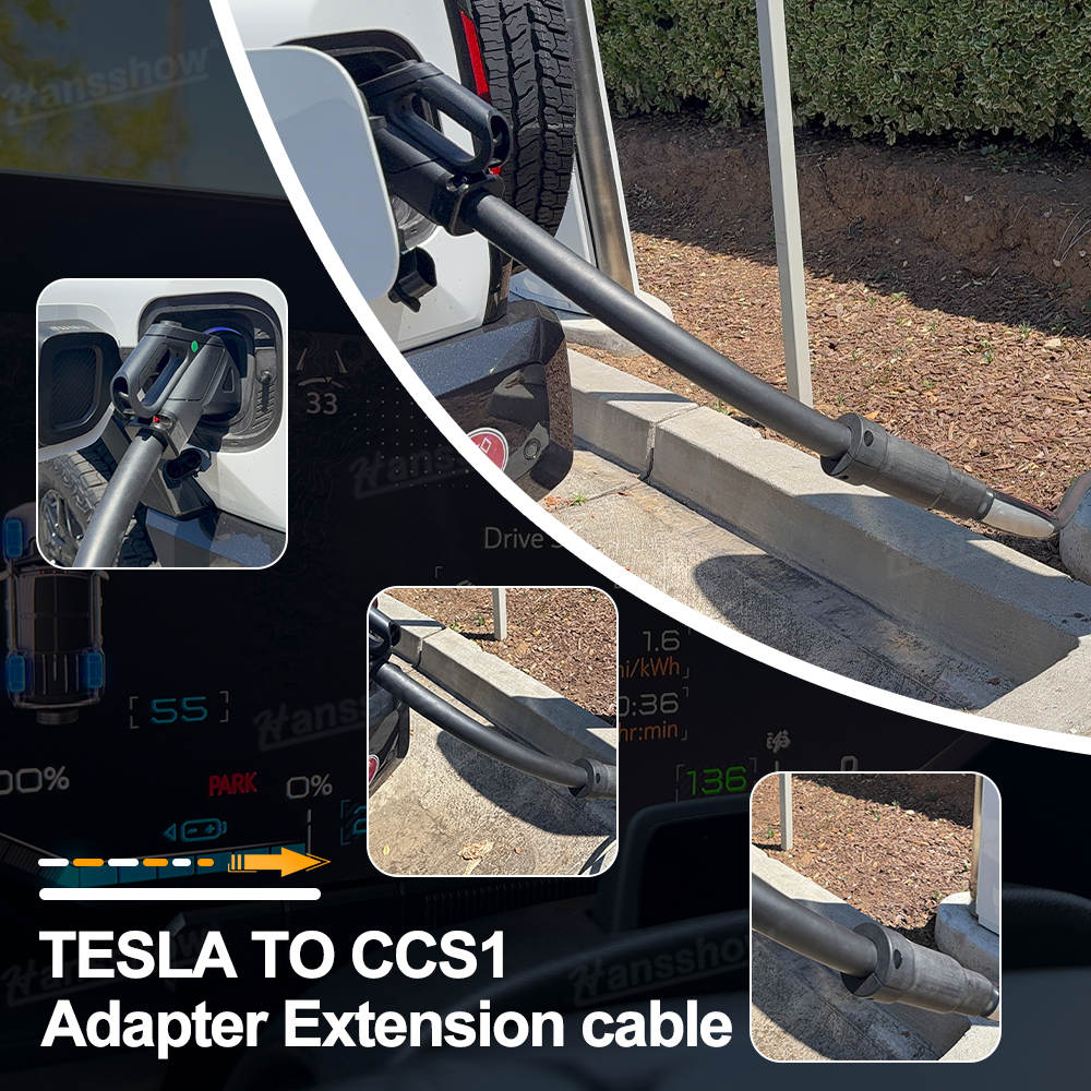 Hansshow NACS to CCS1 Electric Vehicle Adapter For Tesla Supercharger