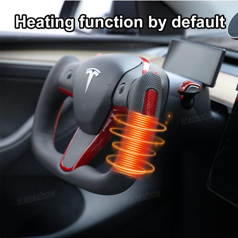 Model Y/3 Yoke Style Steering Wheel With Red Sport Style/Red Column Ge ...