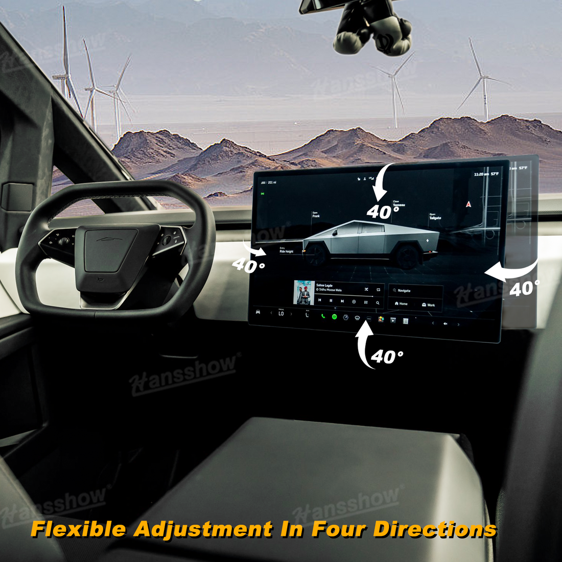 Tesla Cybertruck Swivel Mount kit For Center Console Touch Screen Adju ...