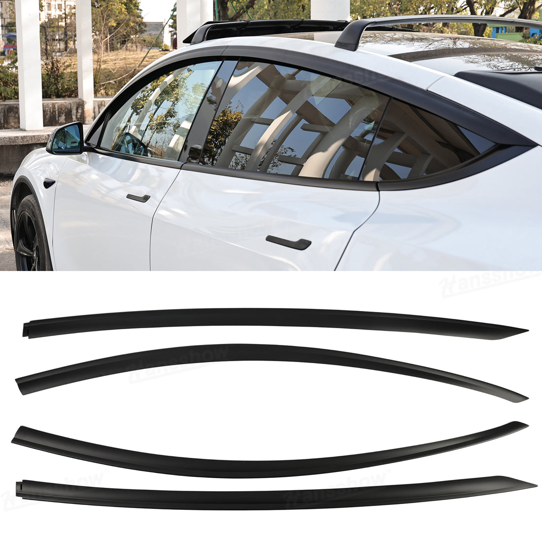 Model Y Juniper Rain Guards OEM Style Window Visors ABS Side Window De ...