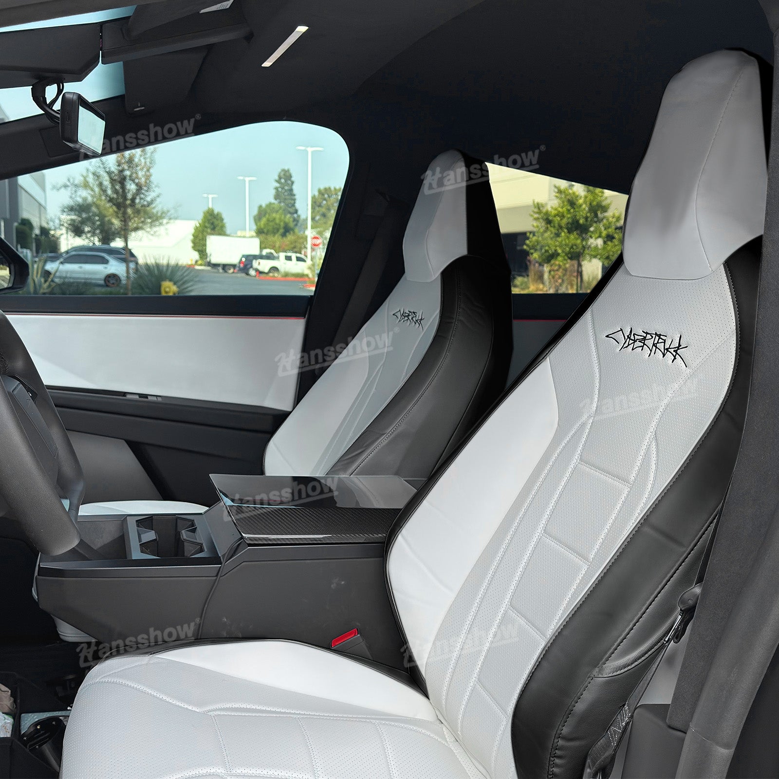 Tesla Cybertruck Seat Cover Full Set NAPPA Leather Full Wrapping Edge ...