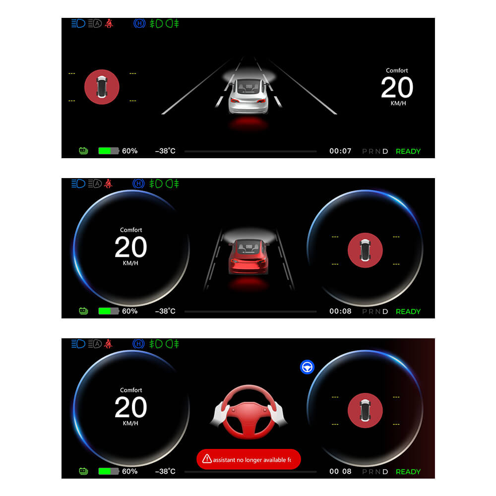 Tesla Model 3/Y 8.9" Integrated Dashboard Instrument Cluster Screen ...