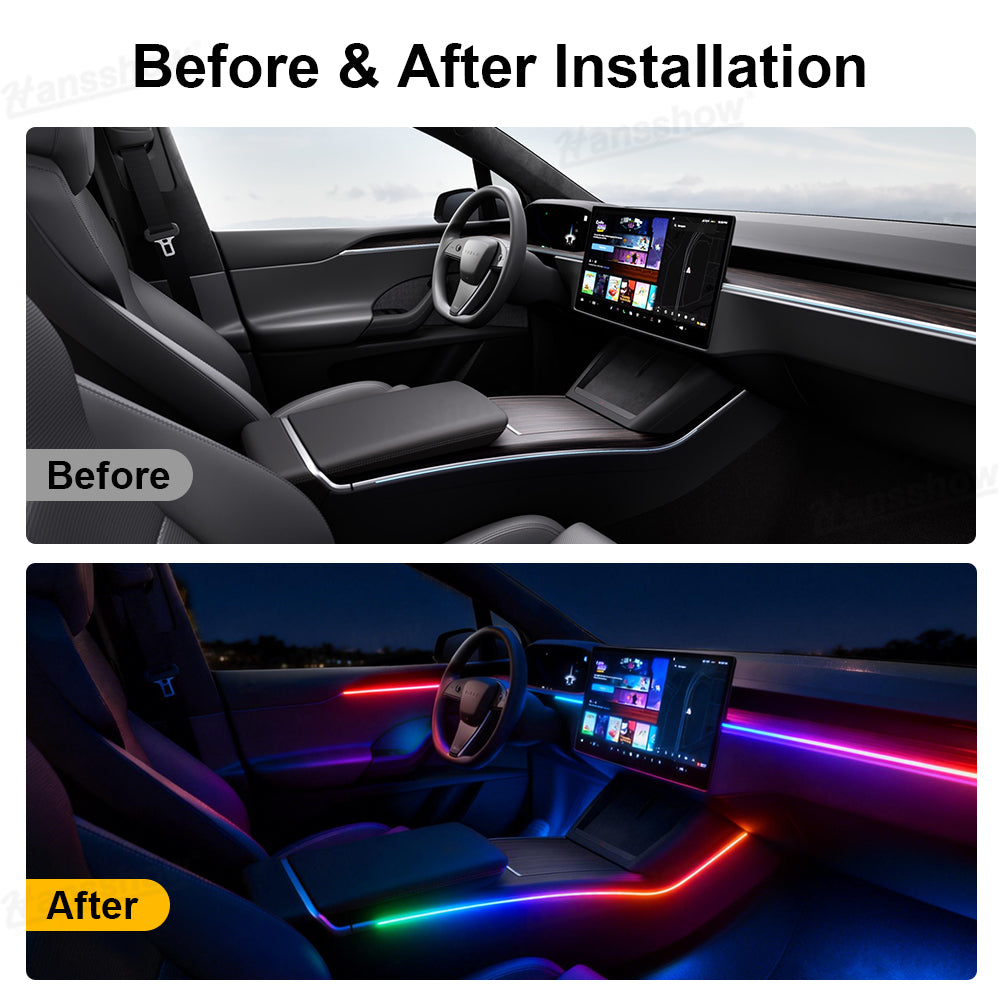 Model X RGB Dynamic Ambient Lighting Neon Lights Interior LED Light Ki ...