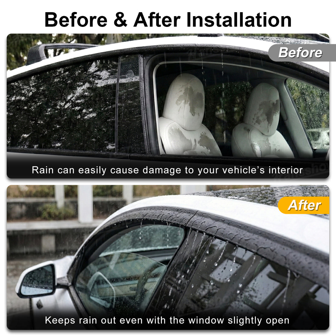 Model Y Juniper Rain Guards OEM Style Window Visors ABS Side Window De ...