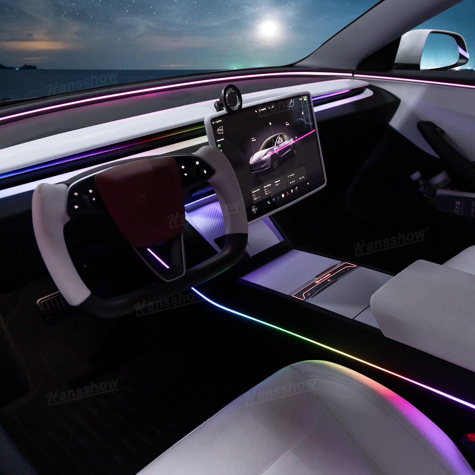 Model 3 Highland Dreamcolor Ambient Light HUB Adapter Dashboard LED St ...