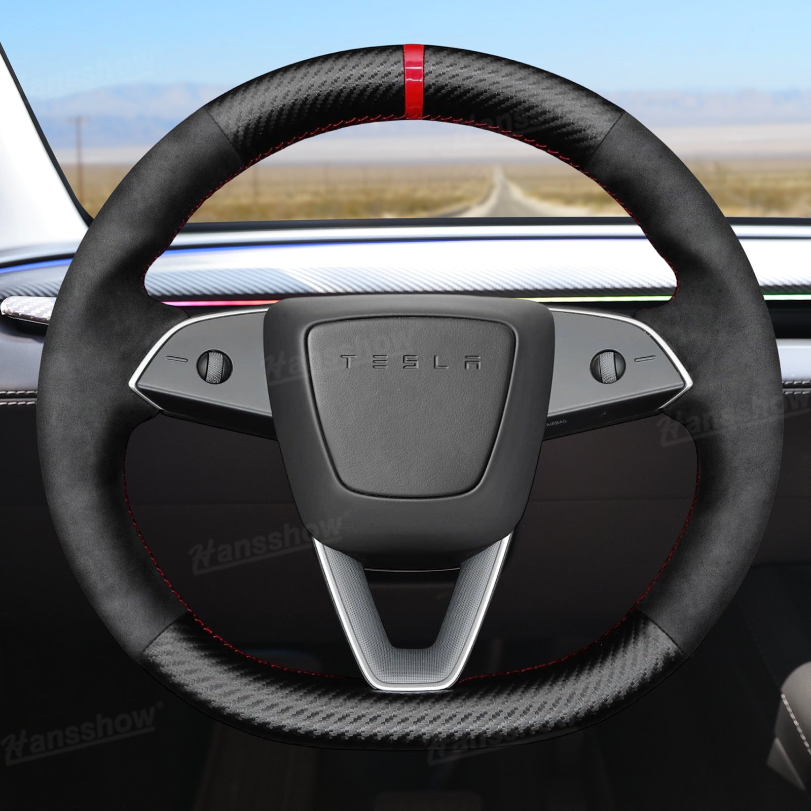 Model Y Juniper/3 Highland DIY Hand Stitching Steering Wheel Cover wit ...