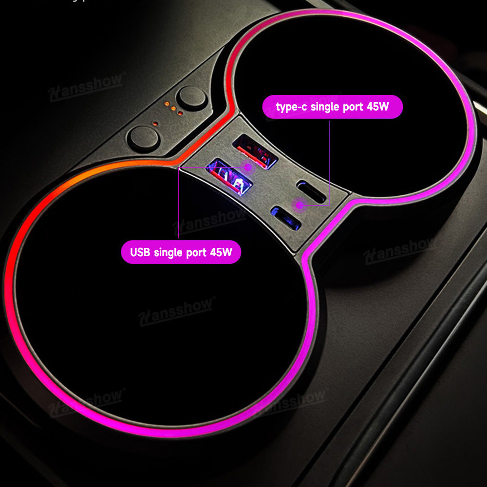 Model Y/3 Center Console Ambient Light with Cup Holder HUB Adapter Kit ...