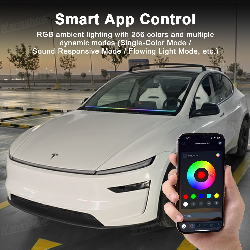 Model Y Juniper Front Windshield RGB Ambient Lighting Streamer Ambient ...