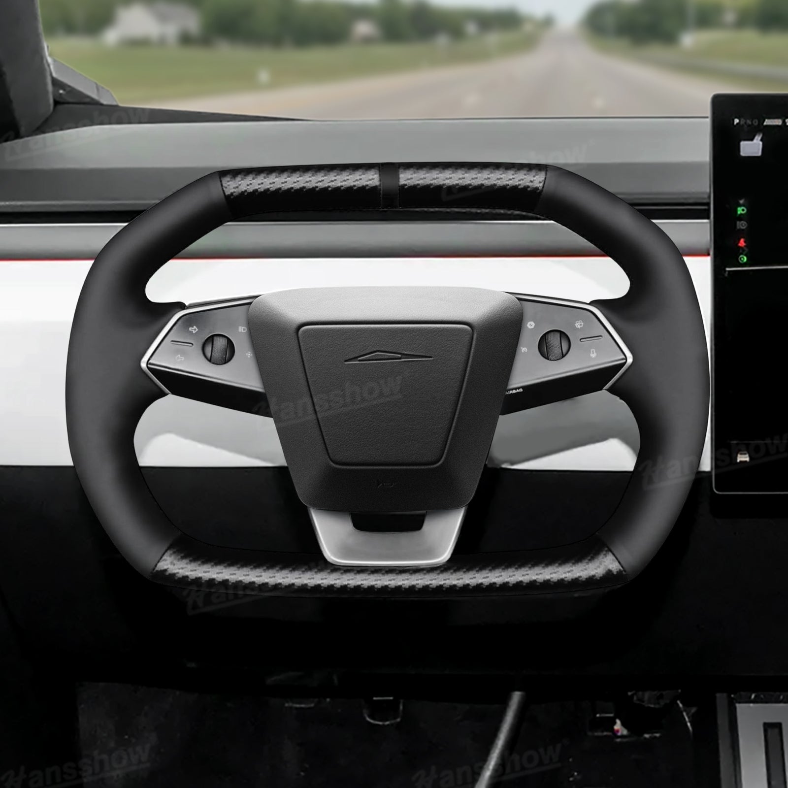 Cybertruck DIY Hand Stitching Steering Wheel Cover with Upper Lower Ca ...