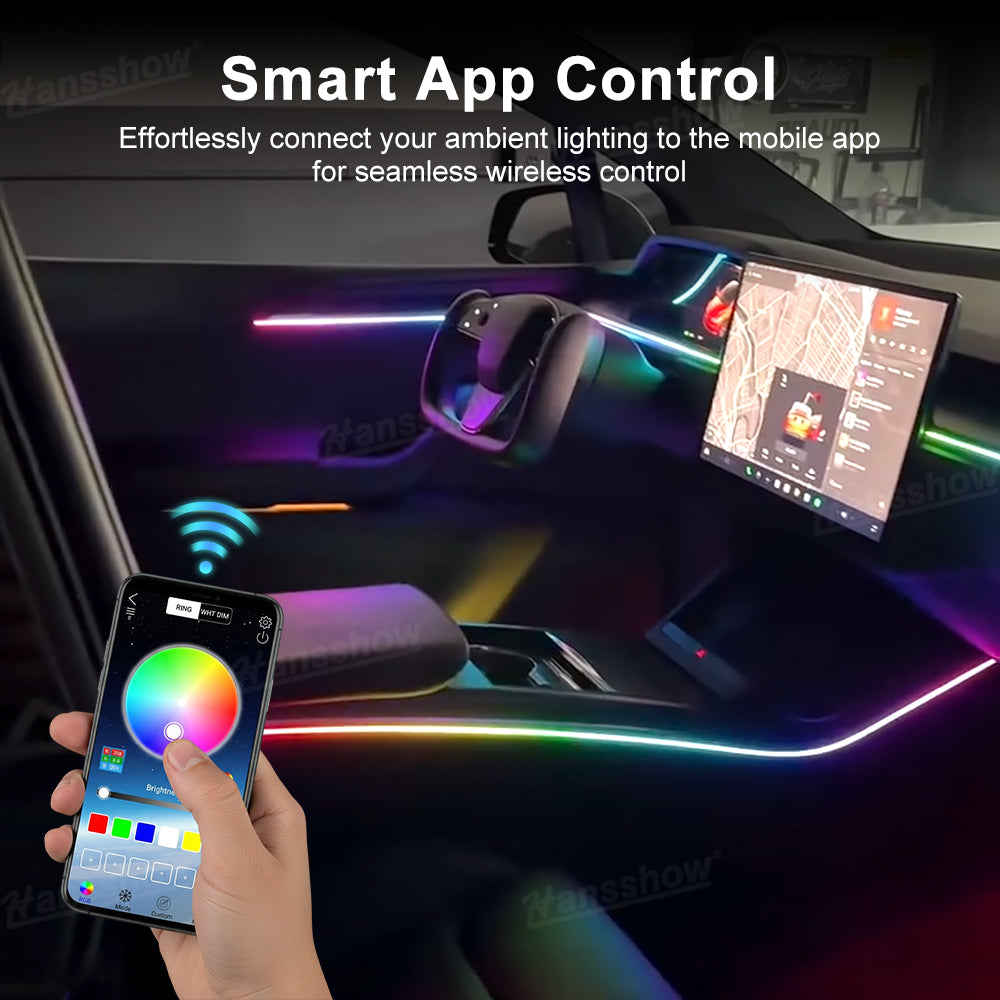 Model X RGB Dynamic Ambient Lighting Neon Lights Interior LED Light Ki ...