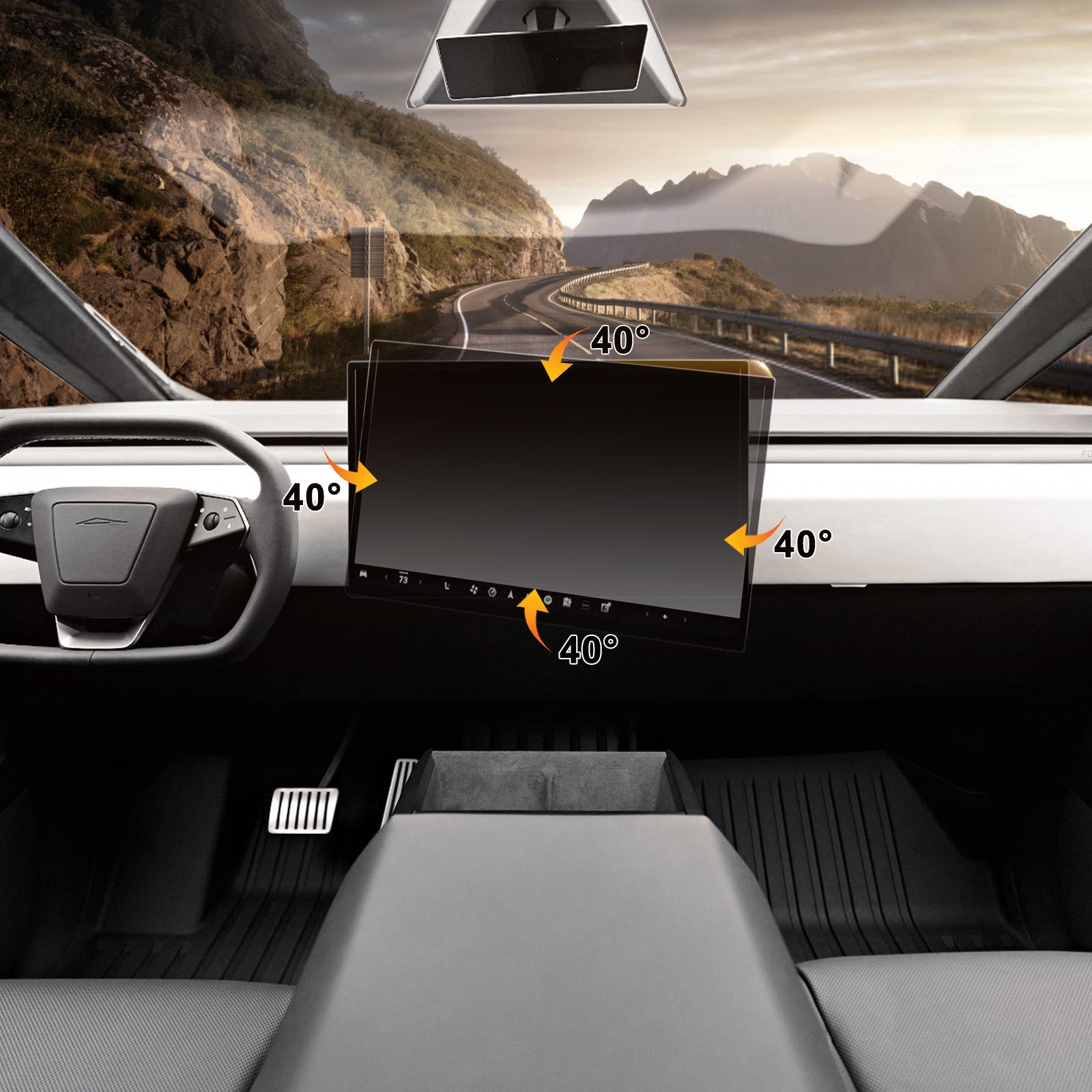 Tesla Cybertruck Swivel Mount kit For Center Console Touch Screen Adju ...