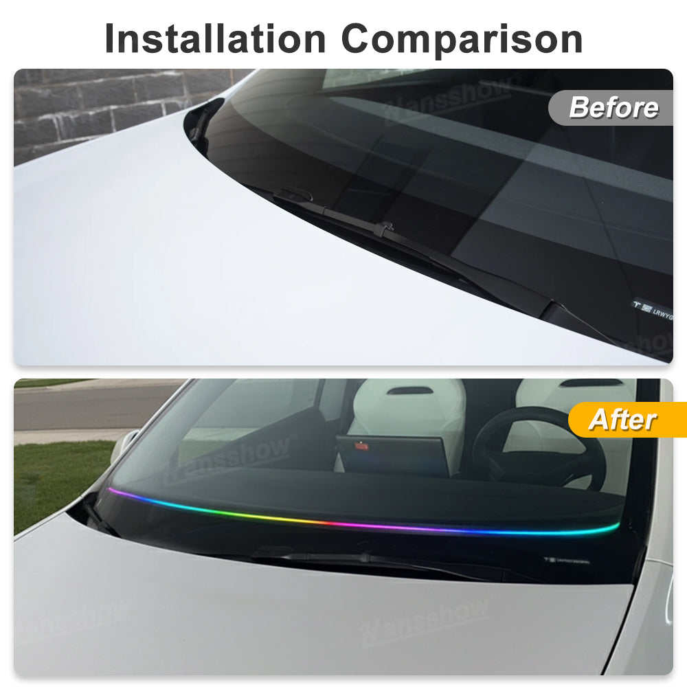 Model Y Juniper Front Windshield RGB Ambient Lighting Streamer Ambient ...