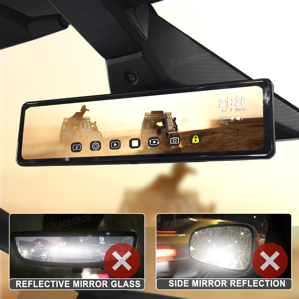 Cybertruck Media Rearview Mirror 12 Inch Live Streaming Recorder Dashc ...