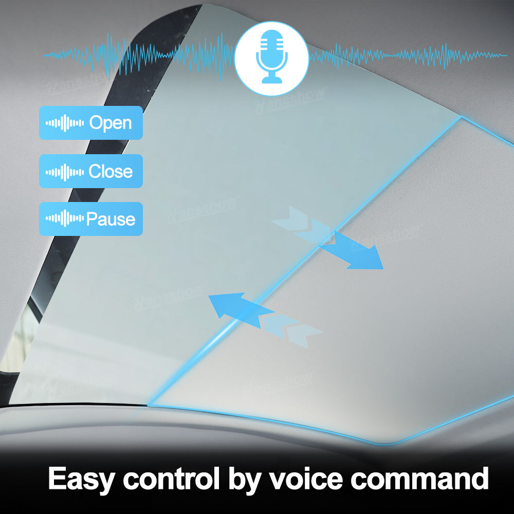 Model Y Juniper Power Sunshade Retractable Glass Roof Sun Shade Voice ...