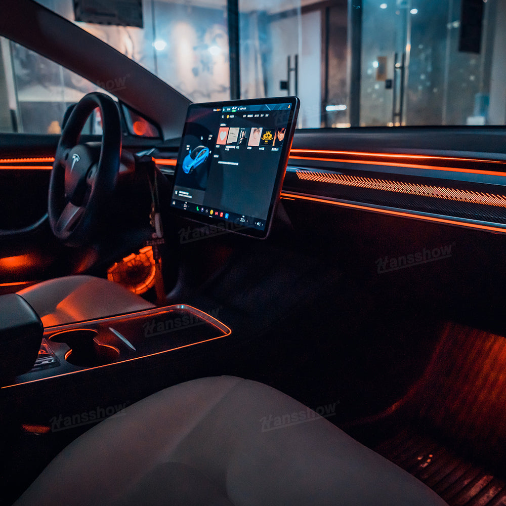 Model 3/Y Ambient Lighting Upgrade Kit Dragon Scale Style Tesla Interi ...
