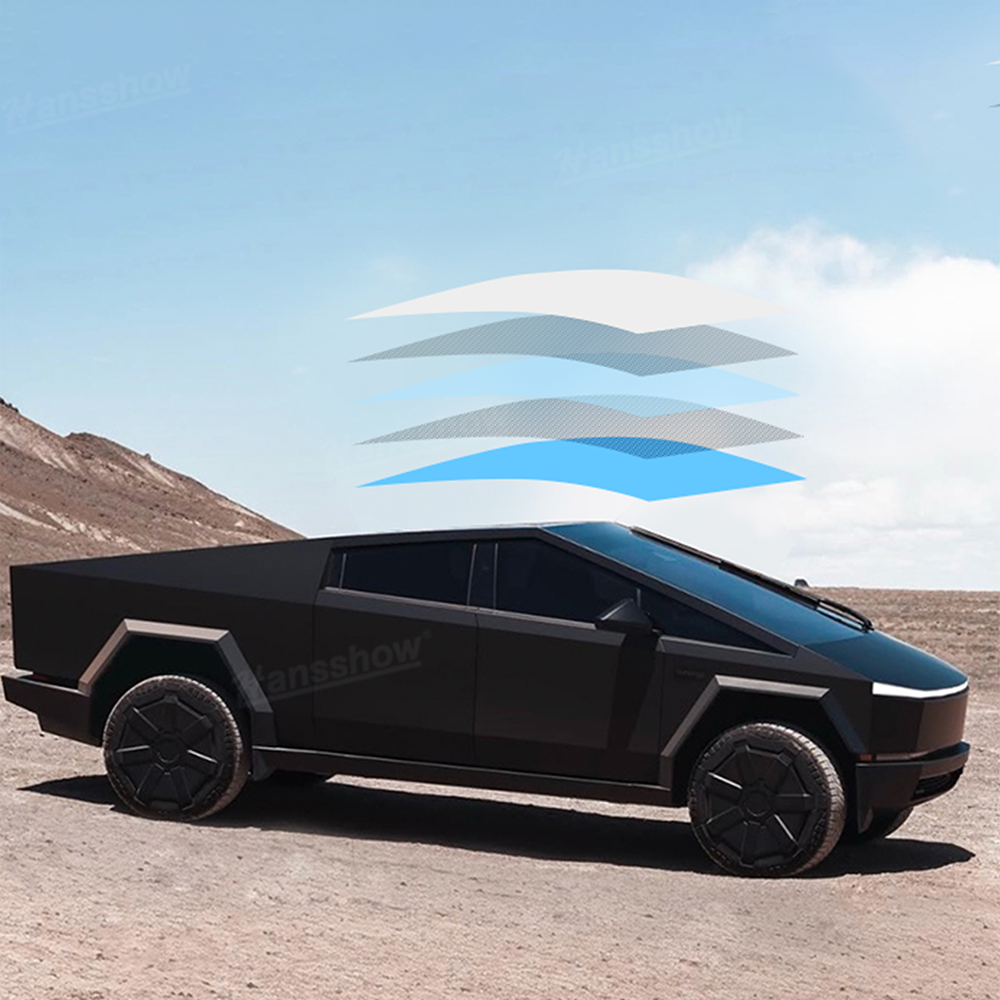 Cybertruck Electric Sunshade 2.0 Frameless Glass Roof Power Sunshade w ...