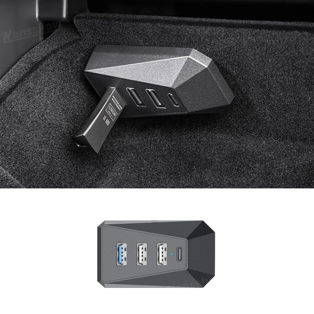 Glove Box USB Hub Model 3 Highland/Model Y Juniper 4-in-1 Glovebox Doc ...