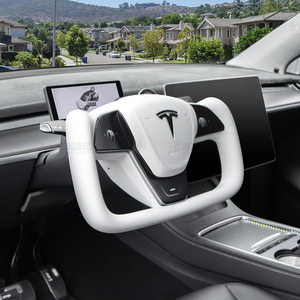 Hansshow Tesla Model 3/Y Yoke Steering Wheel (Model X/S Yoke Style)