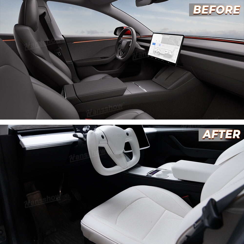 Model Y/Model 3 Bundle Of White Enthusiast Style Kits For Tesla White ...