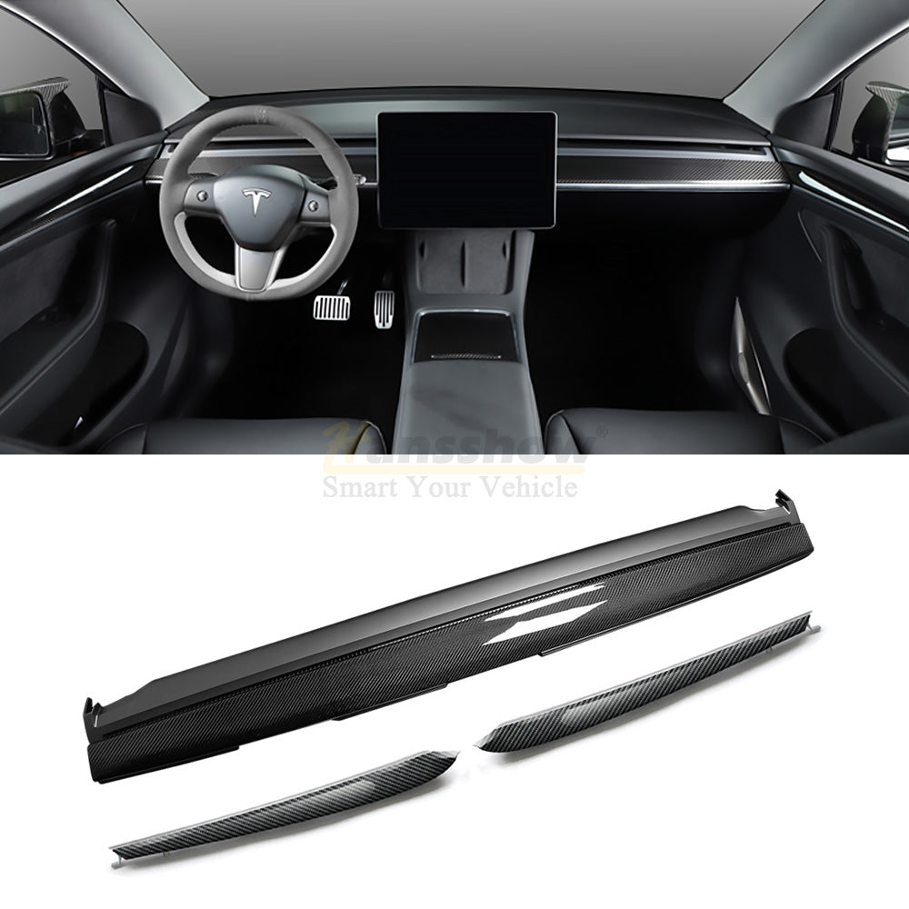 OEM Real Carbon Fiber Tesla Model 3 Dashboard Cover|Hansshow