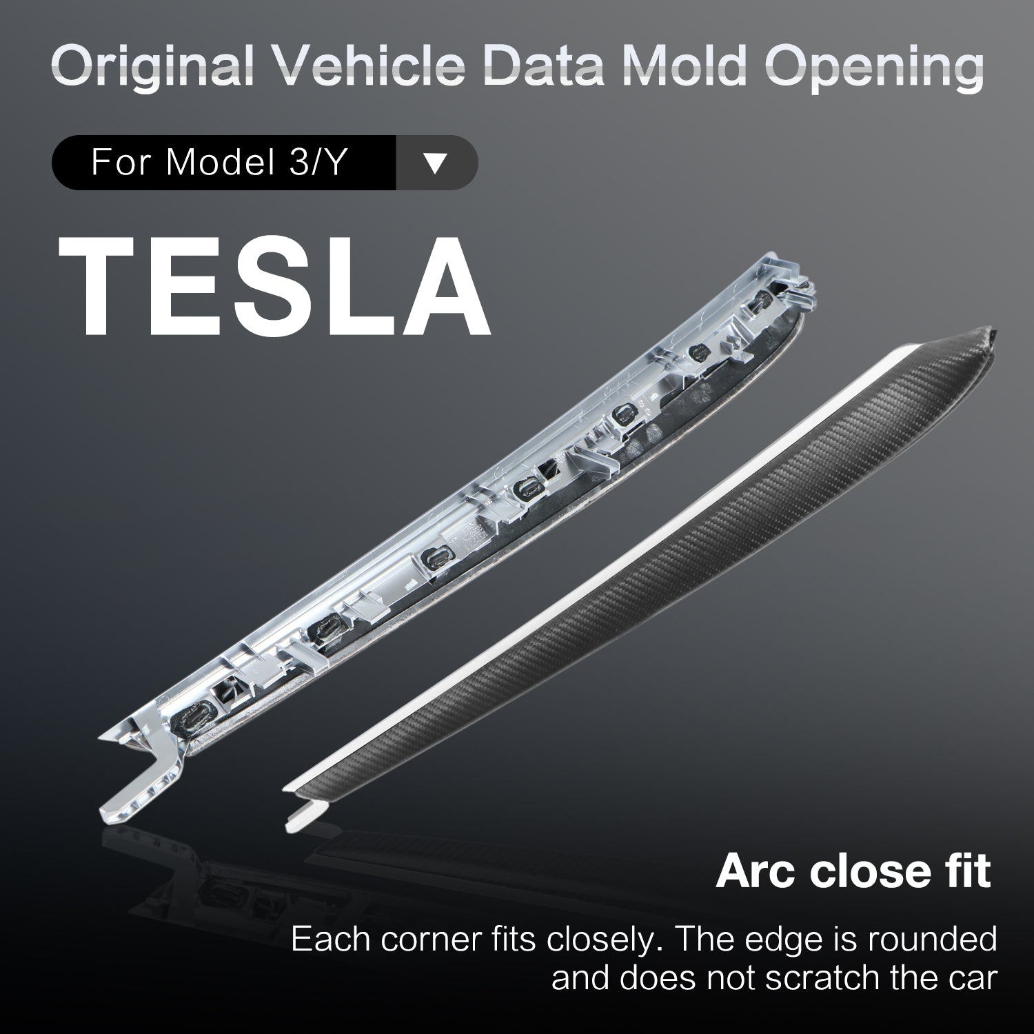 OEM Real Carbon Fiber Tesla Model 3 Dashboard Cover|Hansshow